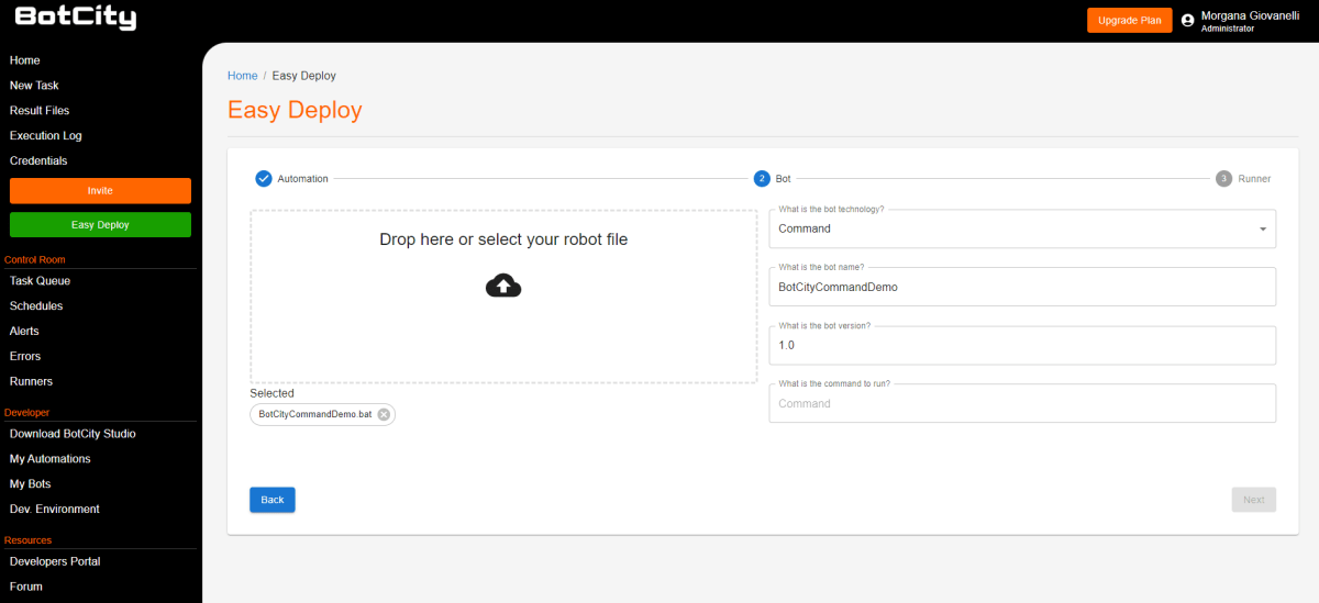 New features: Tasks information, types of bots beyond Python RPA, Microsoft Teams integration ...